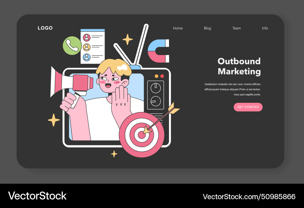 Outbound marketing concept flat Royalty Free Vector Image Outbound marketing concept flat Royalty Free Vector Image