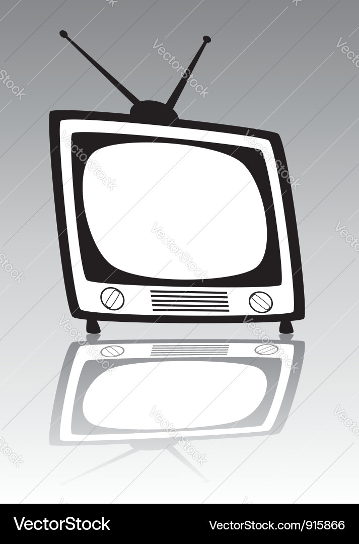 Retro tv set Royalty Free Vector Image - VectorStock