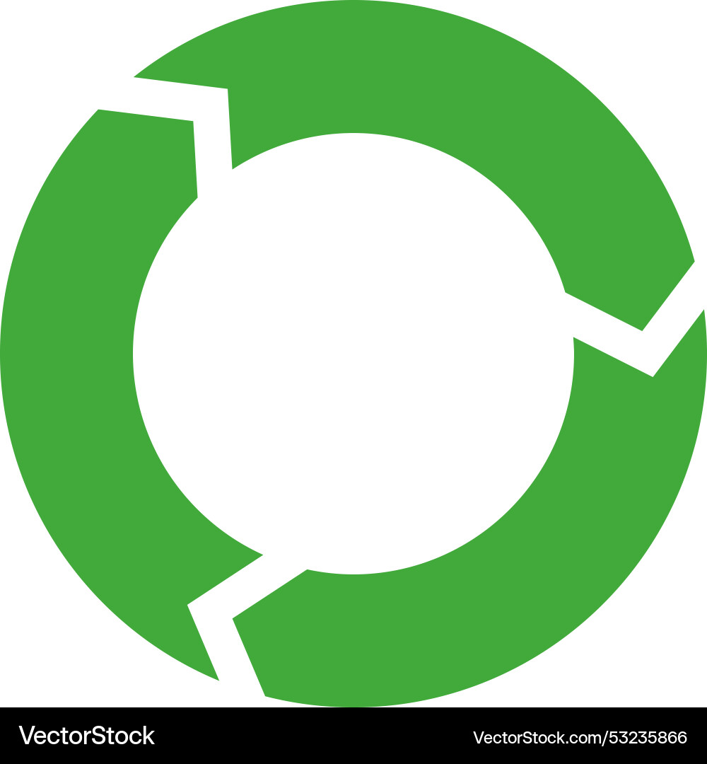 Reuse material cycle green arrow circle icon Vector Image