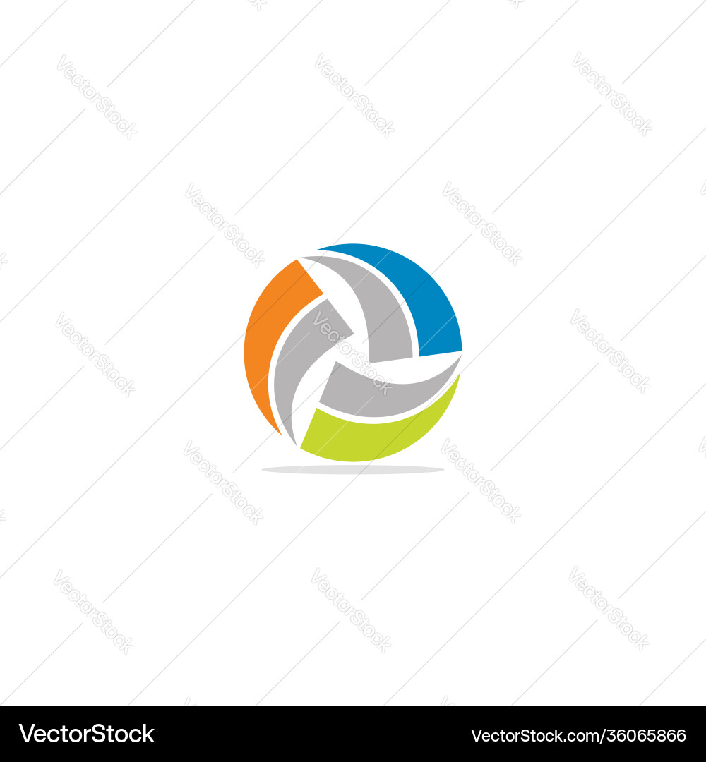 Round circle curve geometry colored logo Vector Image