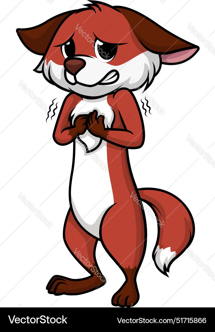 Scared Fox Cartoon Character Royalty Free Vector Image