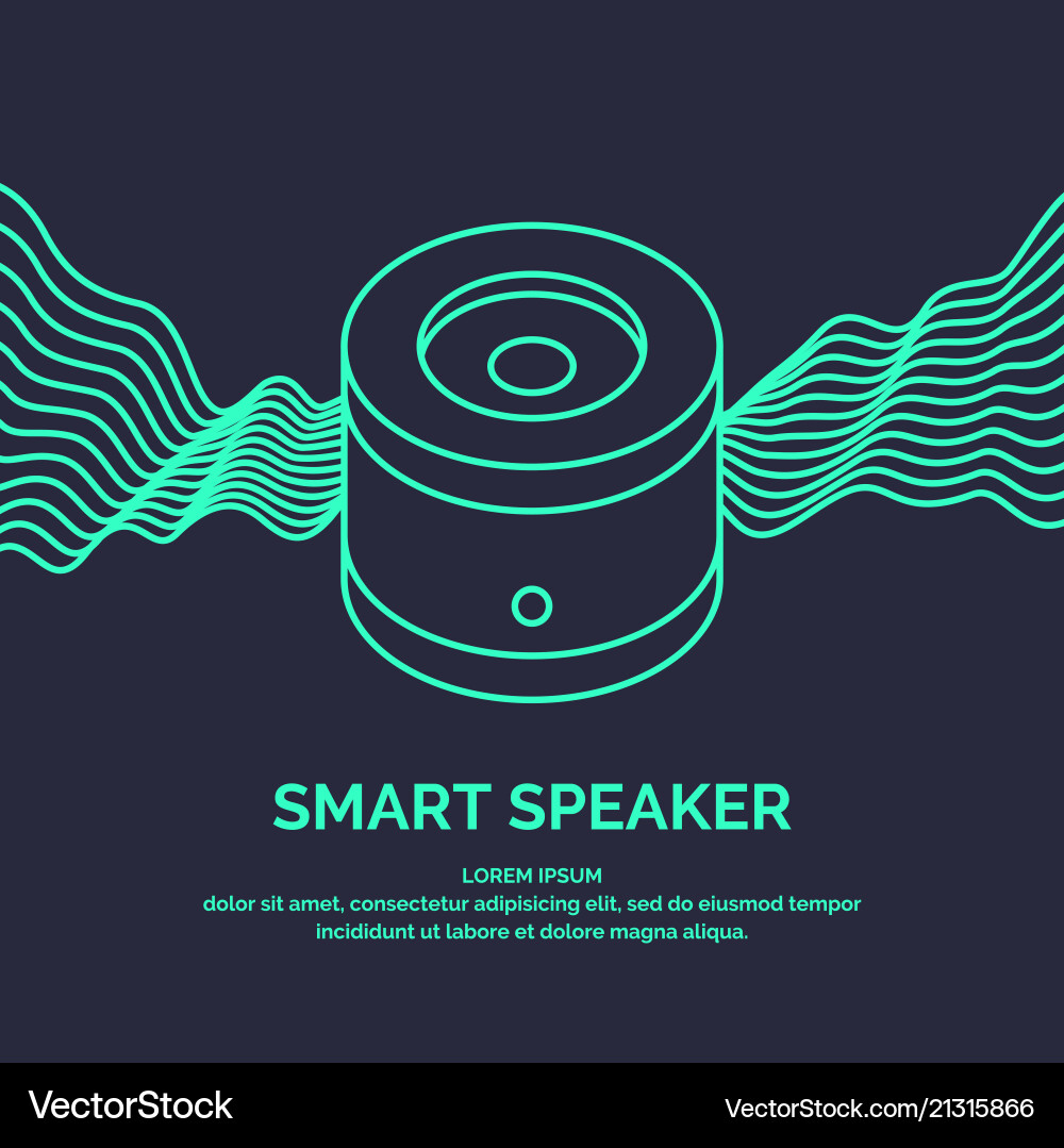 Smart speaker for the control and management Vector Image