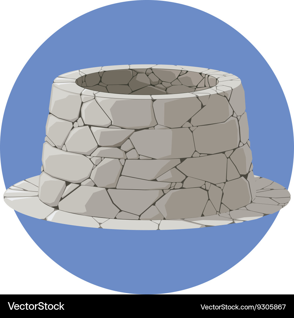 A stone well Royalty Free Vector Image - VectorStock