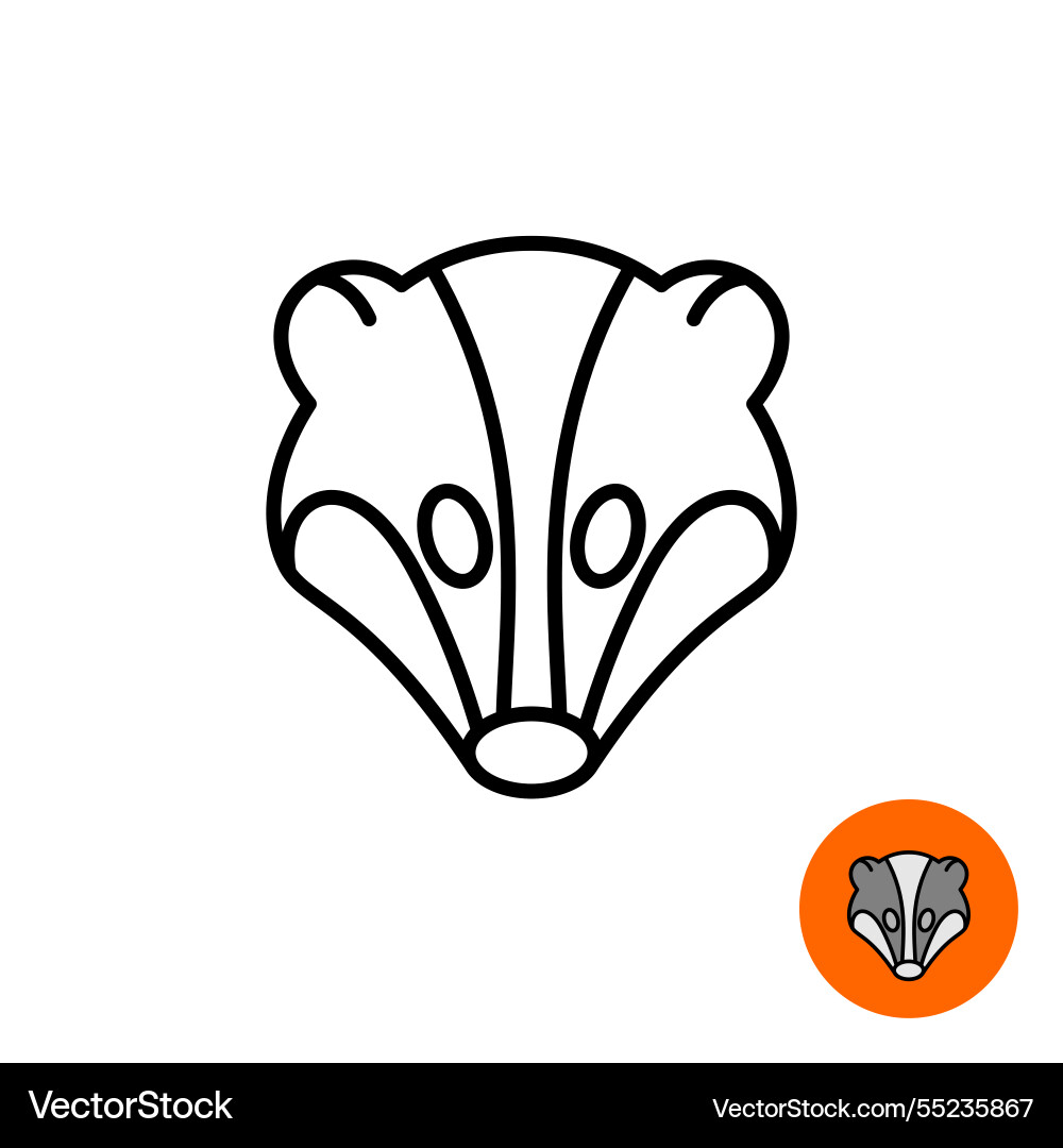 Badger line style icon logo Royalty Free Vector Image