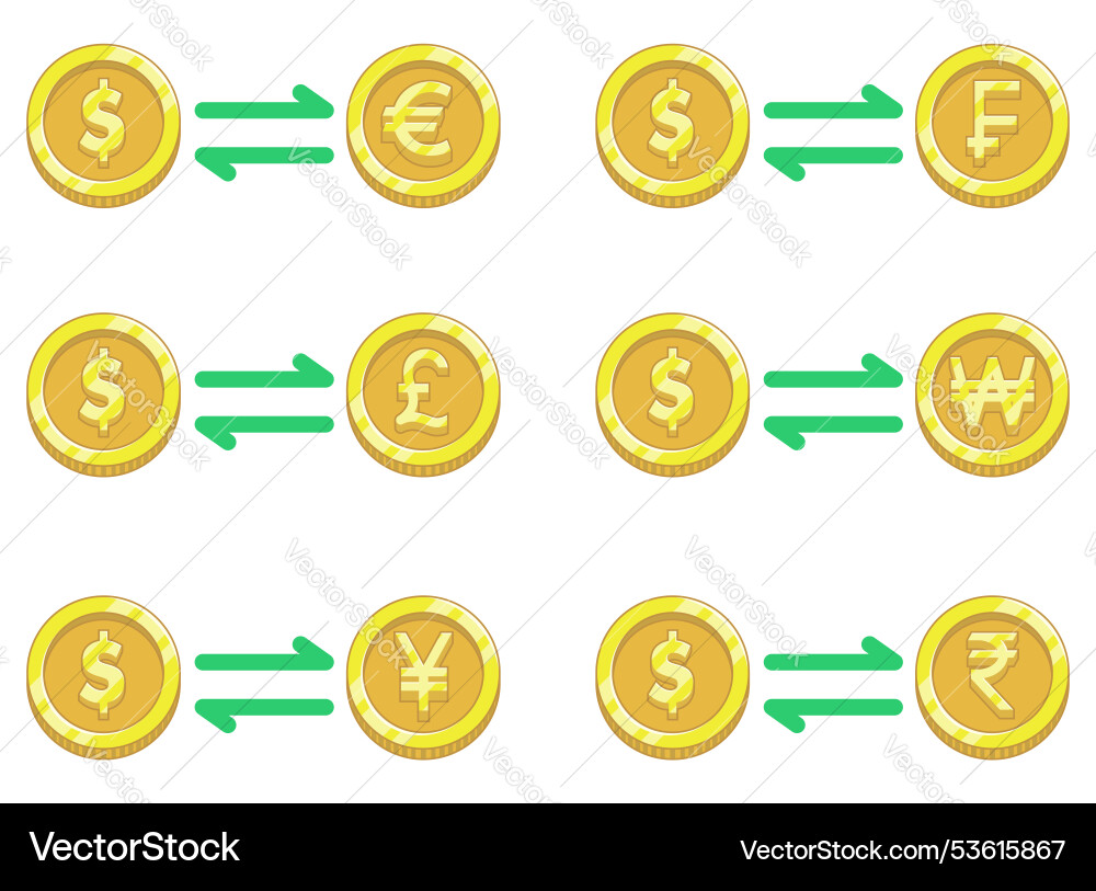 Coin international foreign exchange us dollar Vector Image