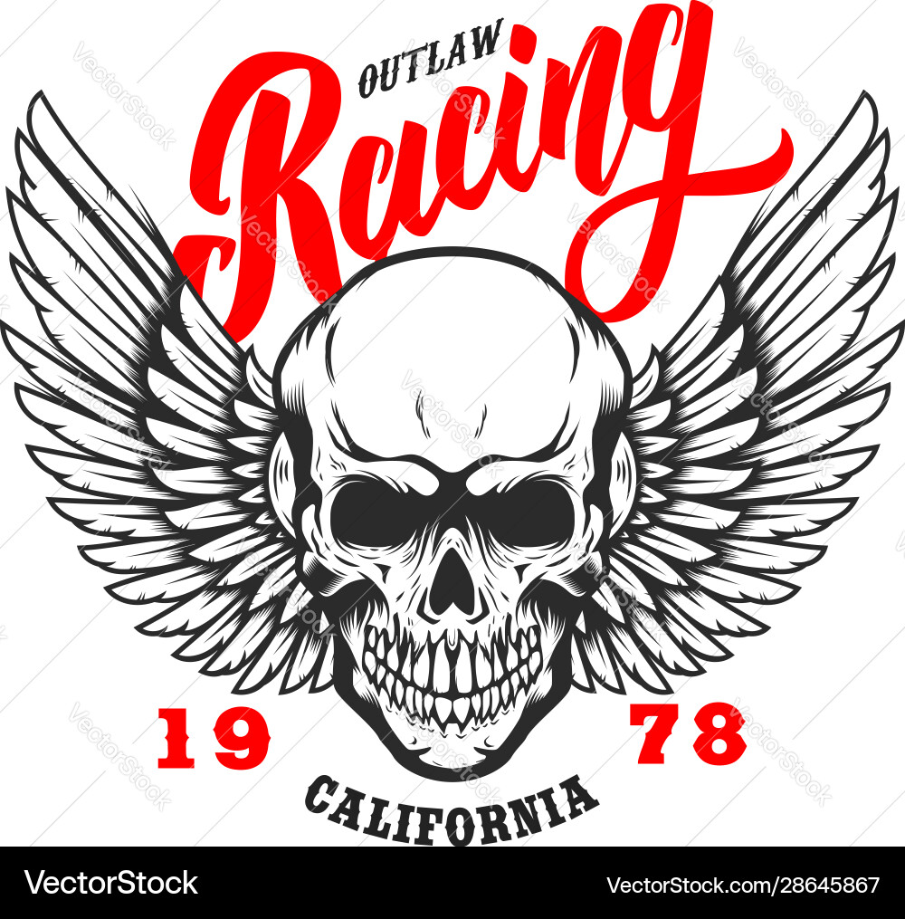 Custom motorcycles poster template with winged Vector Image