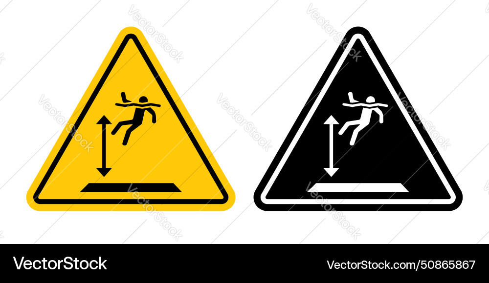 Deep water warning sign icon set alert for areas Vector Image