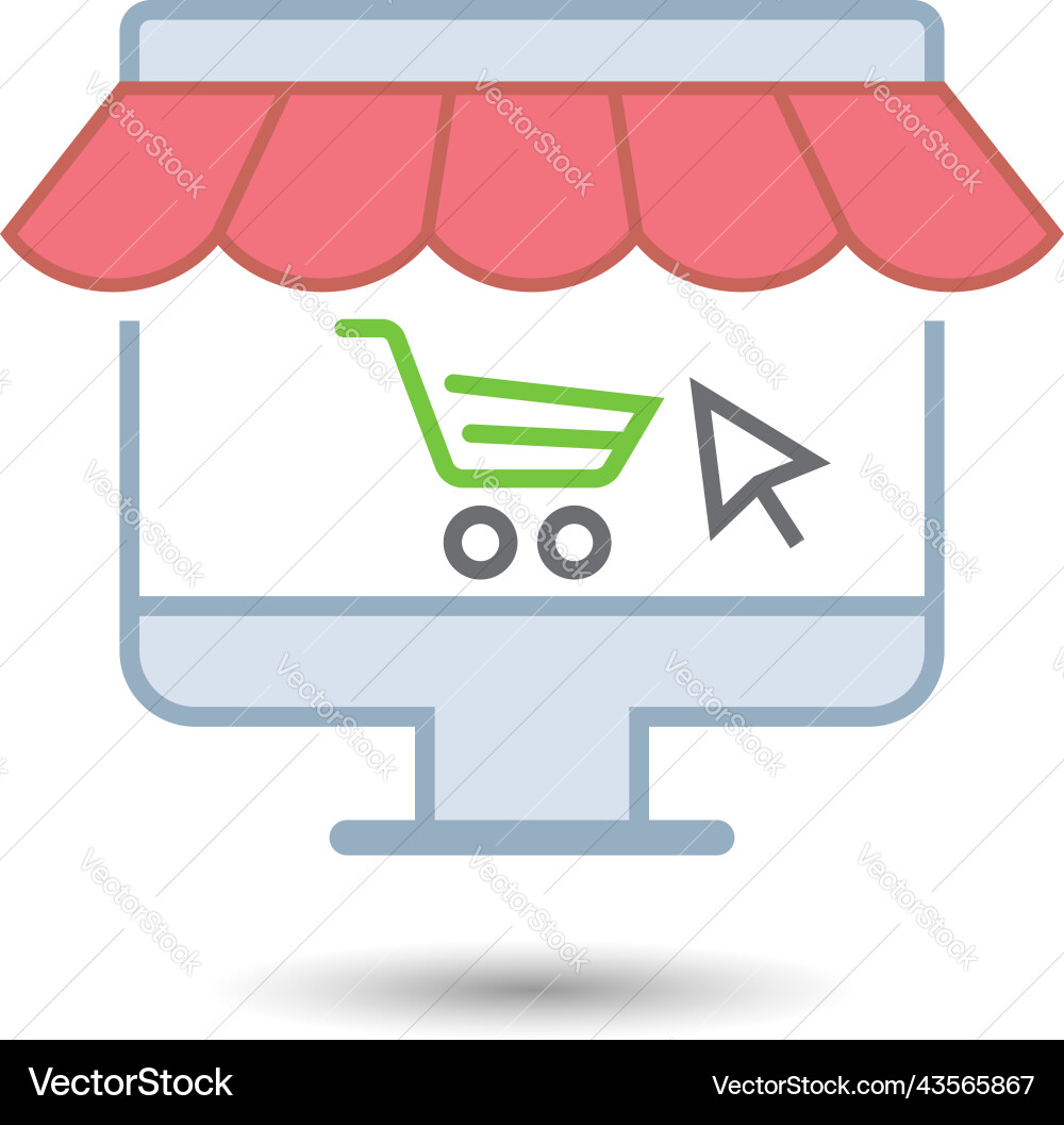 E-commerce online store icon Royalty Free Vector Image