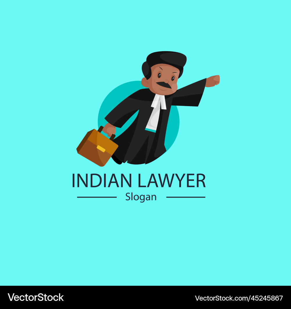 Indian lawyer mascot logo Royalty Free Vector Image