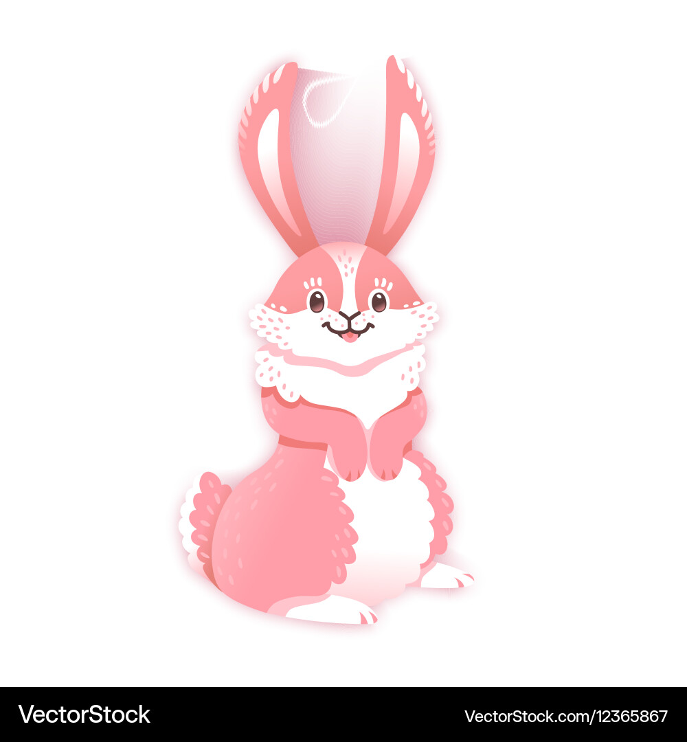 Smiling cartoon rabbit funny bunny cute hare Vector Image