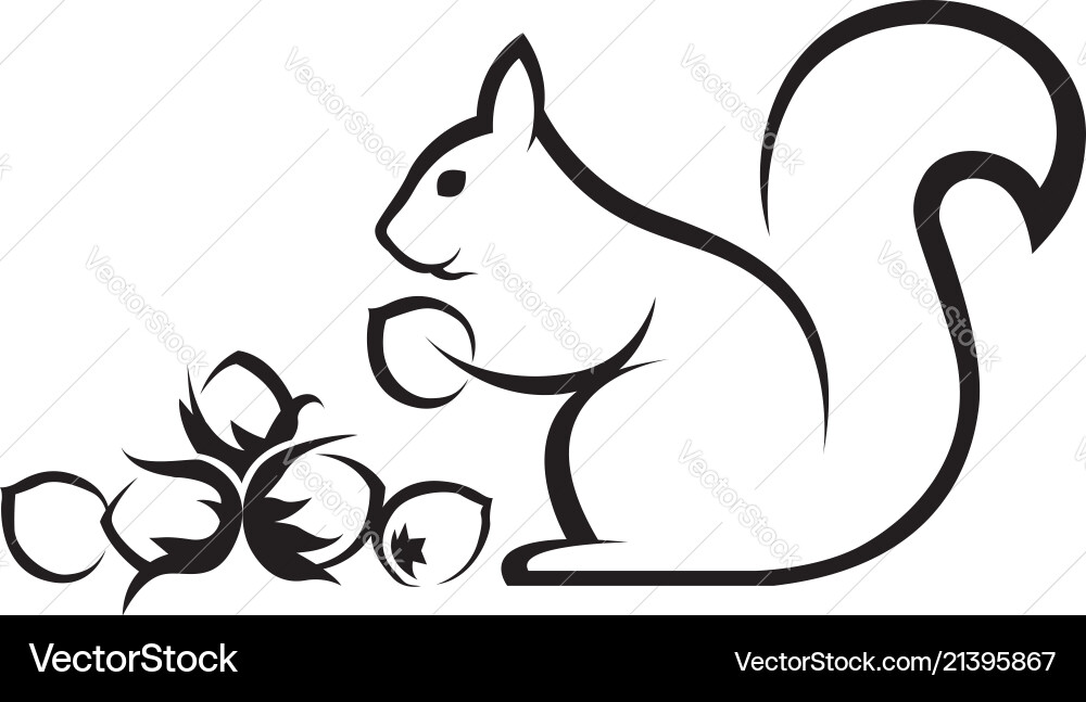 Squirrel with Nuts Icon Royalty Free Vector Image