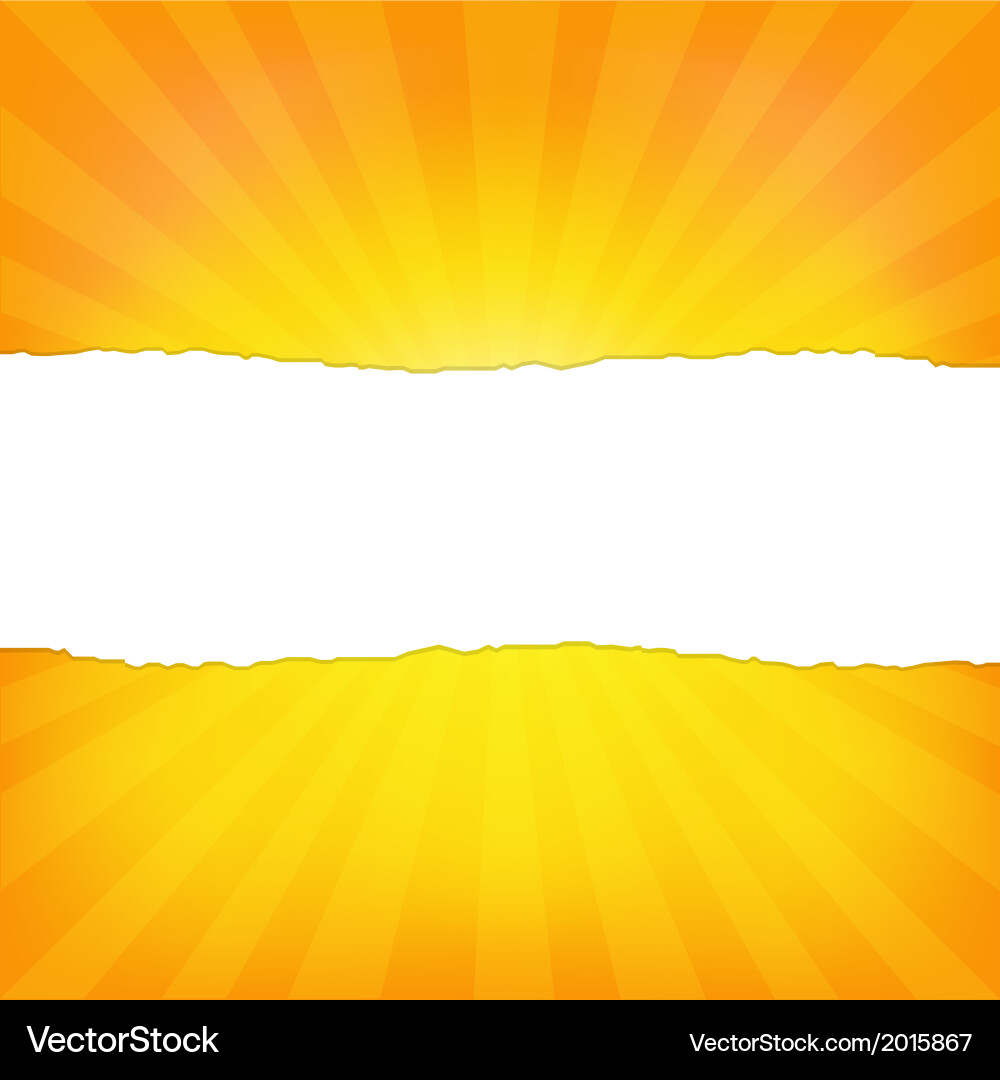 Sunburst background with paper and beams Vector Image