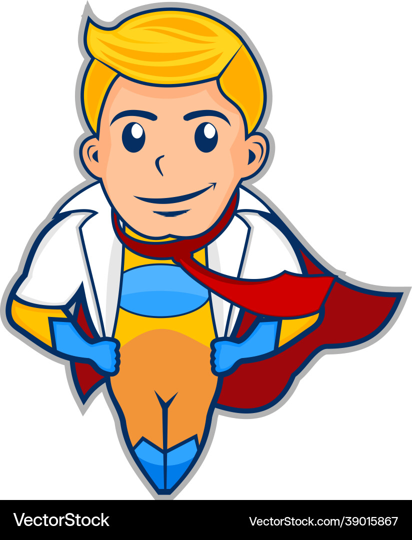 Super hero cute cartoon Royalty Free Vector Image