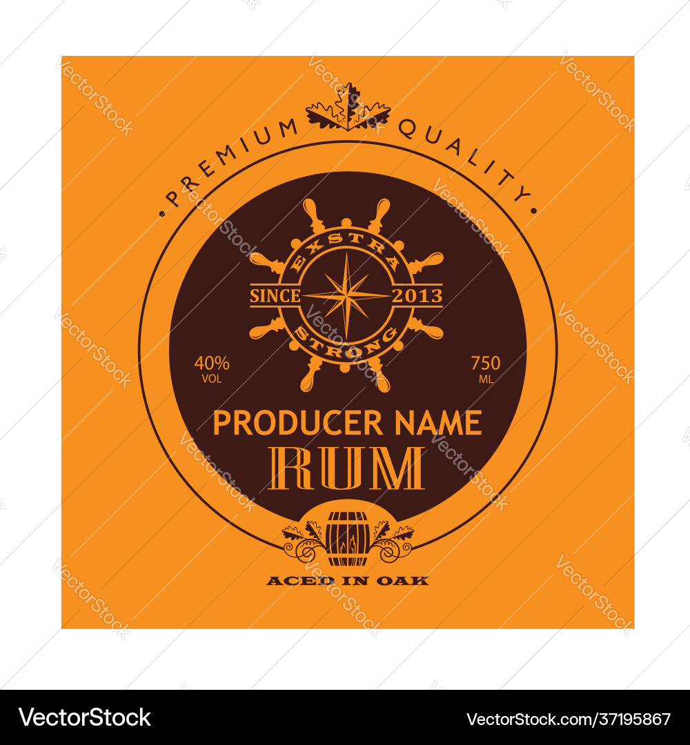 Template rum label Royalty Free Vector Image - VectorStock
