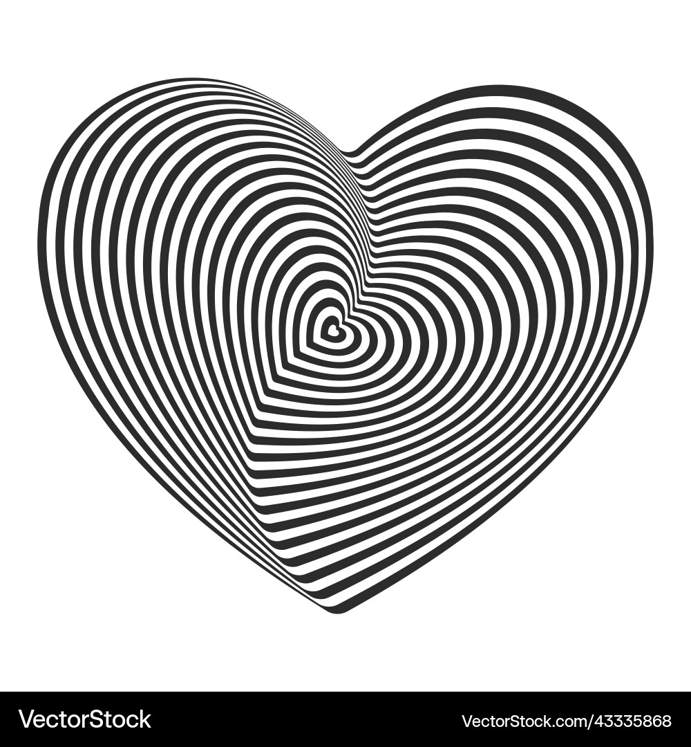 Abstract hypnotic pattern of black and white lines