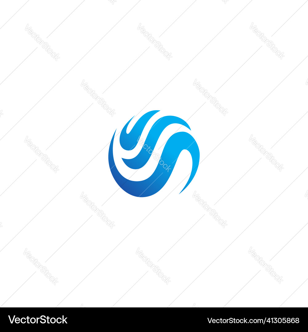Abstract wave round logo Royalty Free Vector Image