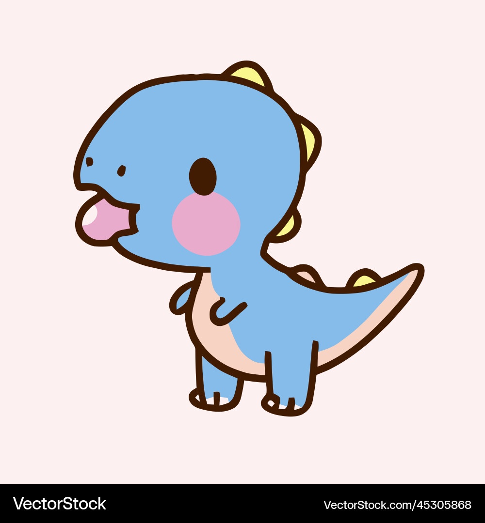 Kawaii Dino Clipart Dinosaur Drawing Cute Easy Dinosaur