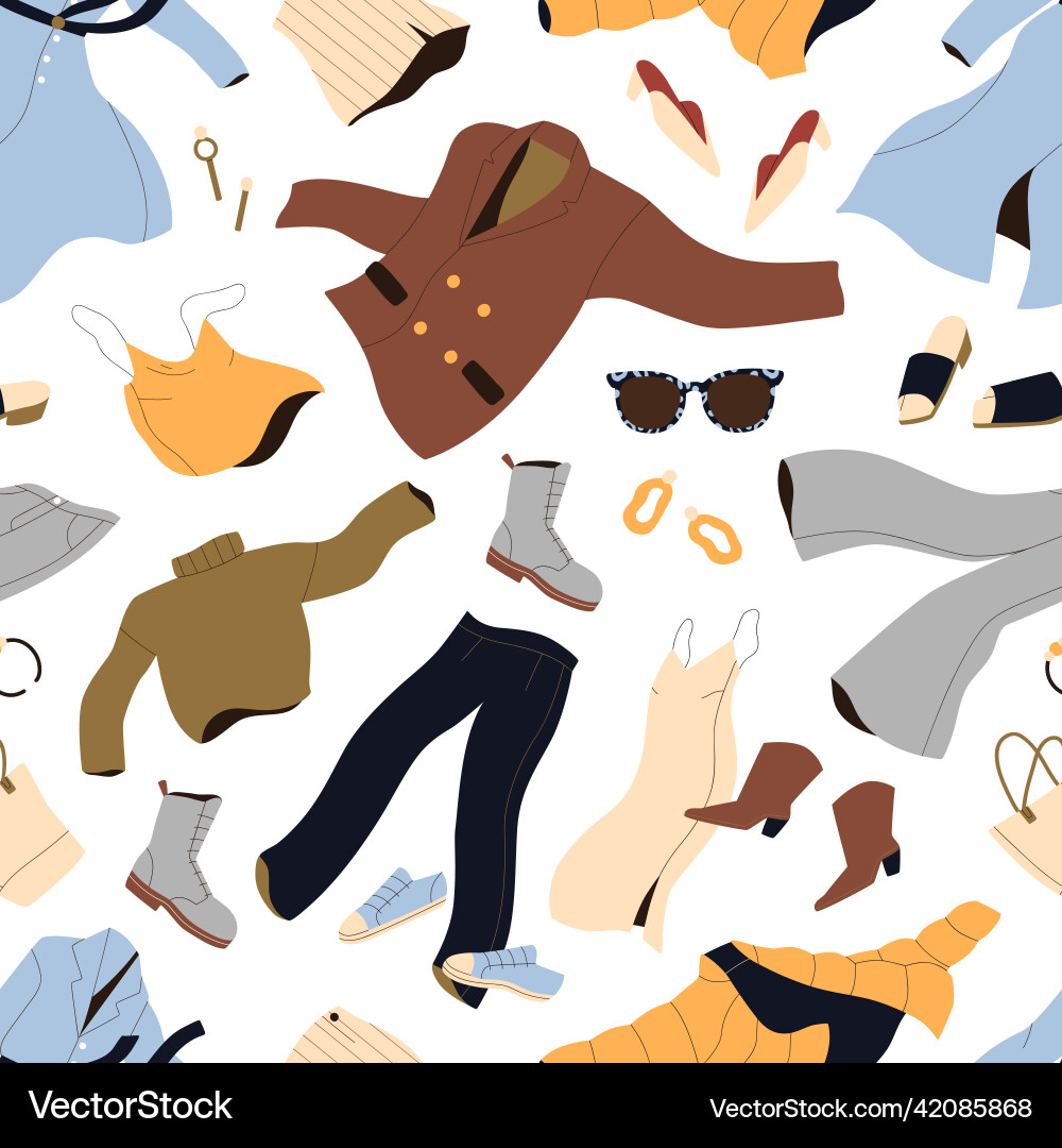 Fashion clothes pattern seamless background Vector Image