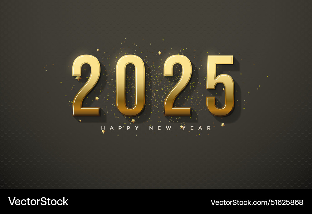 New year event design 2025 with luxurious Vector Image