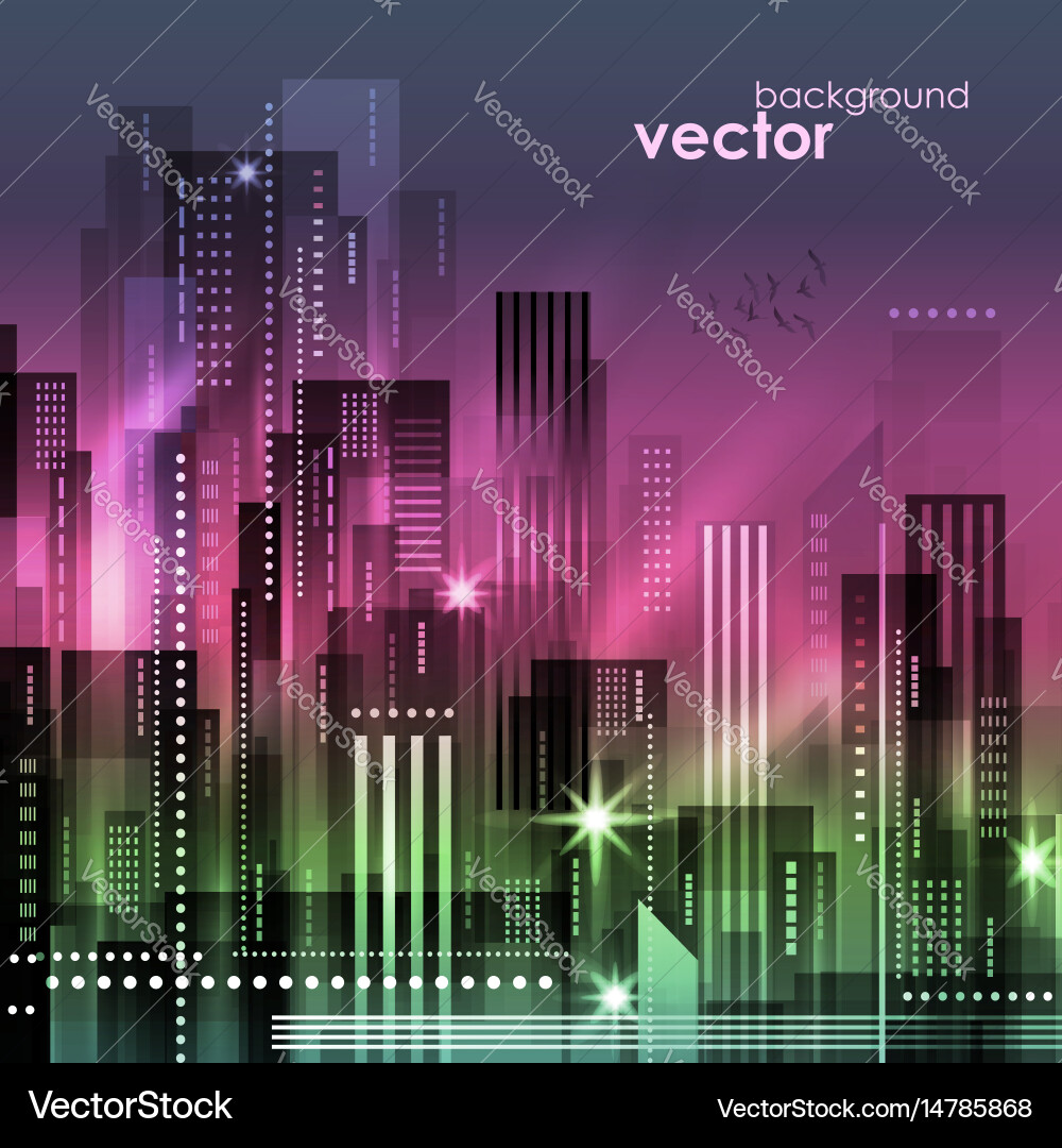 Night city Royalty Free Vector Image - VectorStock