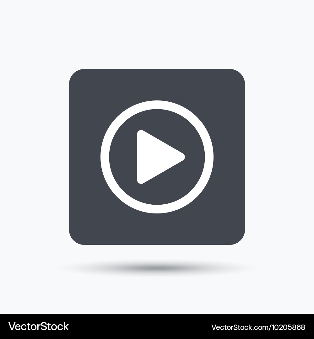 Play icon audio or video player sign Royalty Free Vector