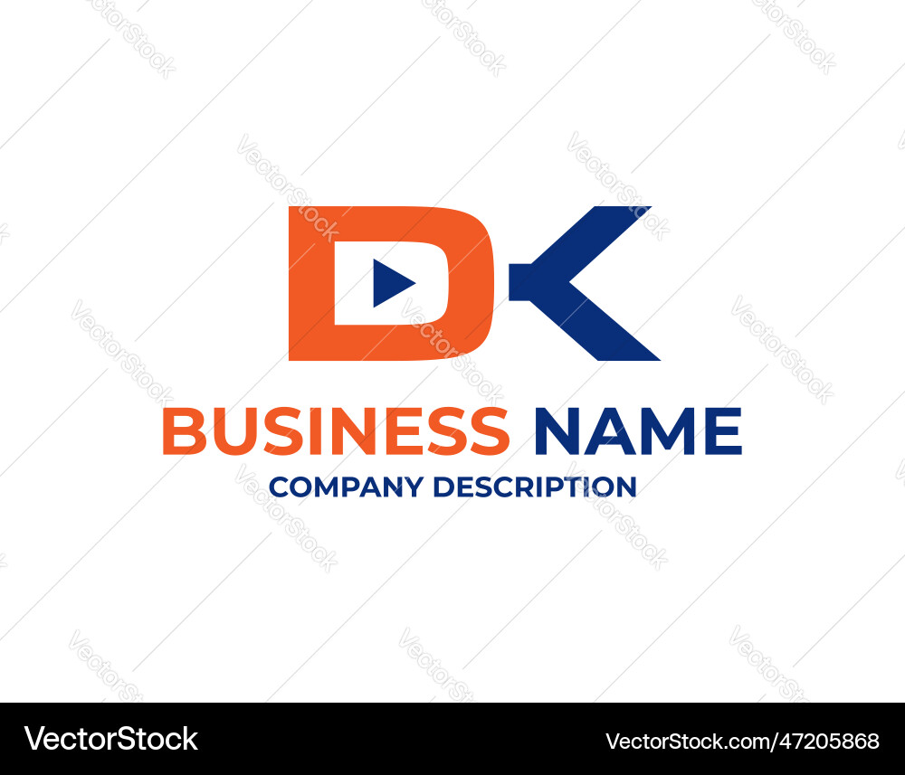 Simple initial letters dk logo design template Vector Image