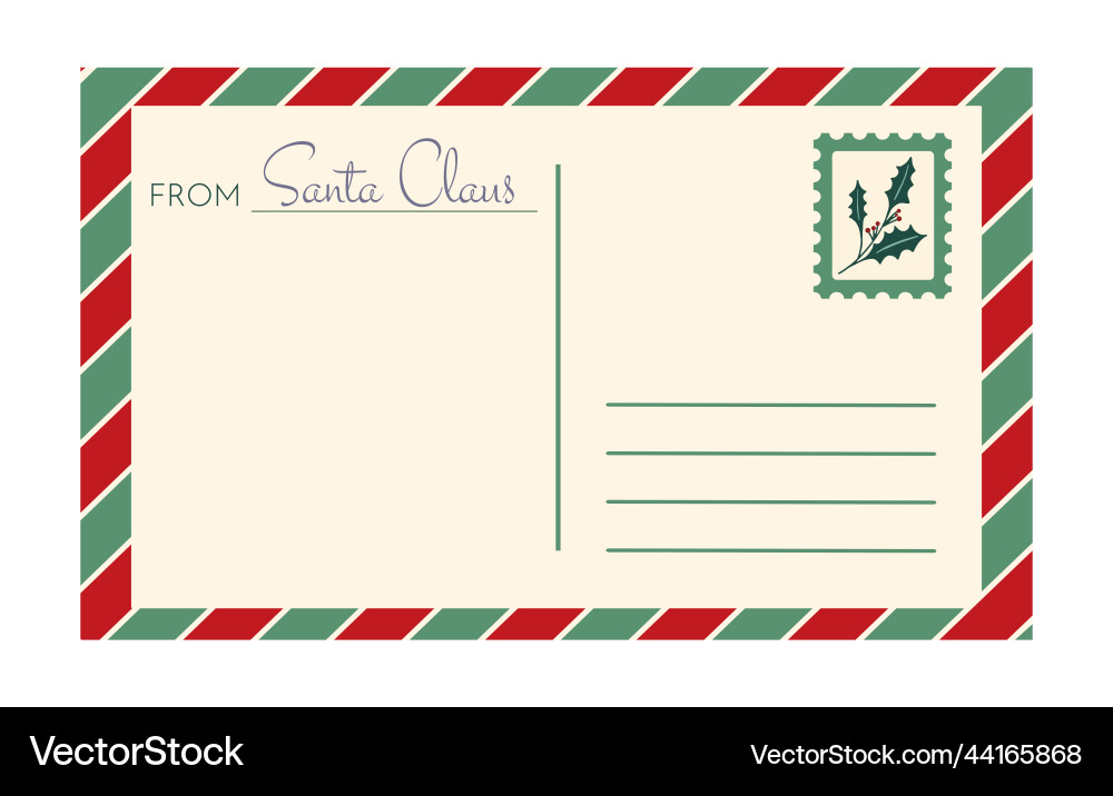 Vintage christmas postcard template Royalty Free Vector