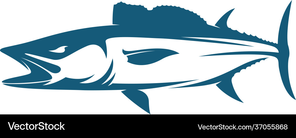 Wahoo fishing template Royalty Free Vector Image
