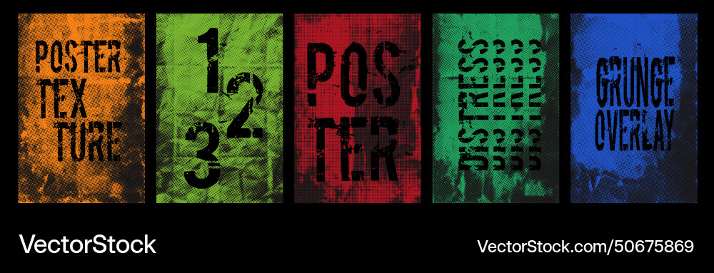 Distressed poster backgrounds with grunge halftone