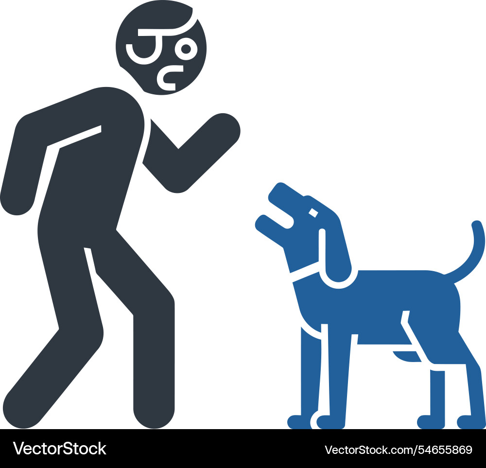 Dog and owner interaction icon Royalty Free Vector Image