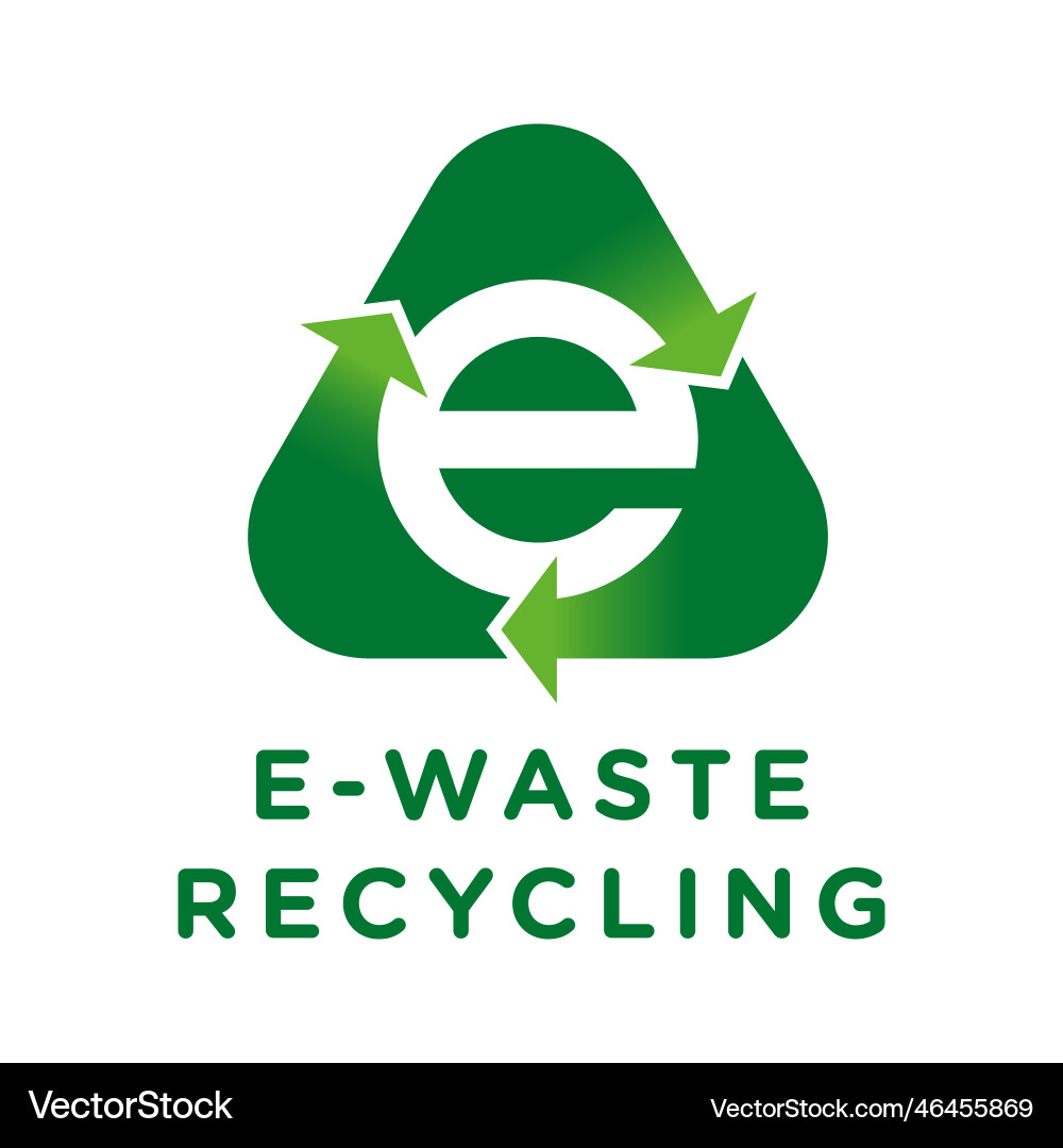 E-waste electronics recycling icon badge Vector Image