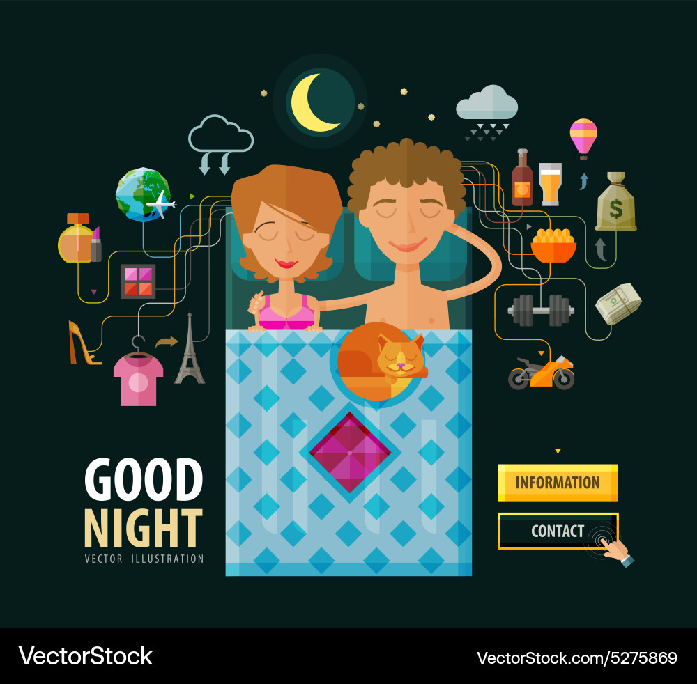 Good night logo design template dream Royalty Free Vector