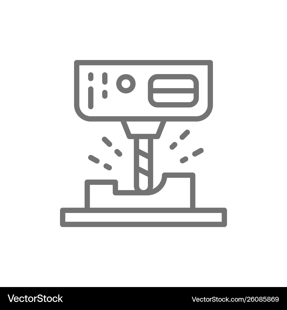 Laser engraving machine cnc milling line Vector Image