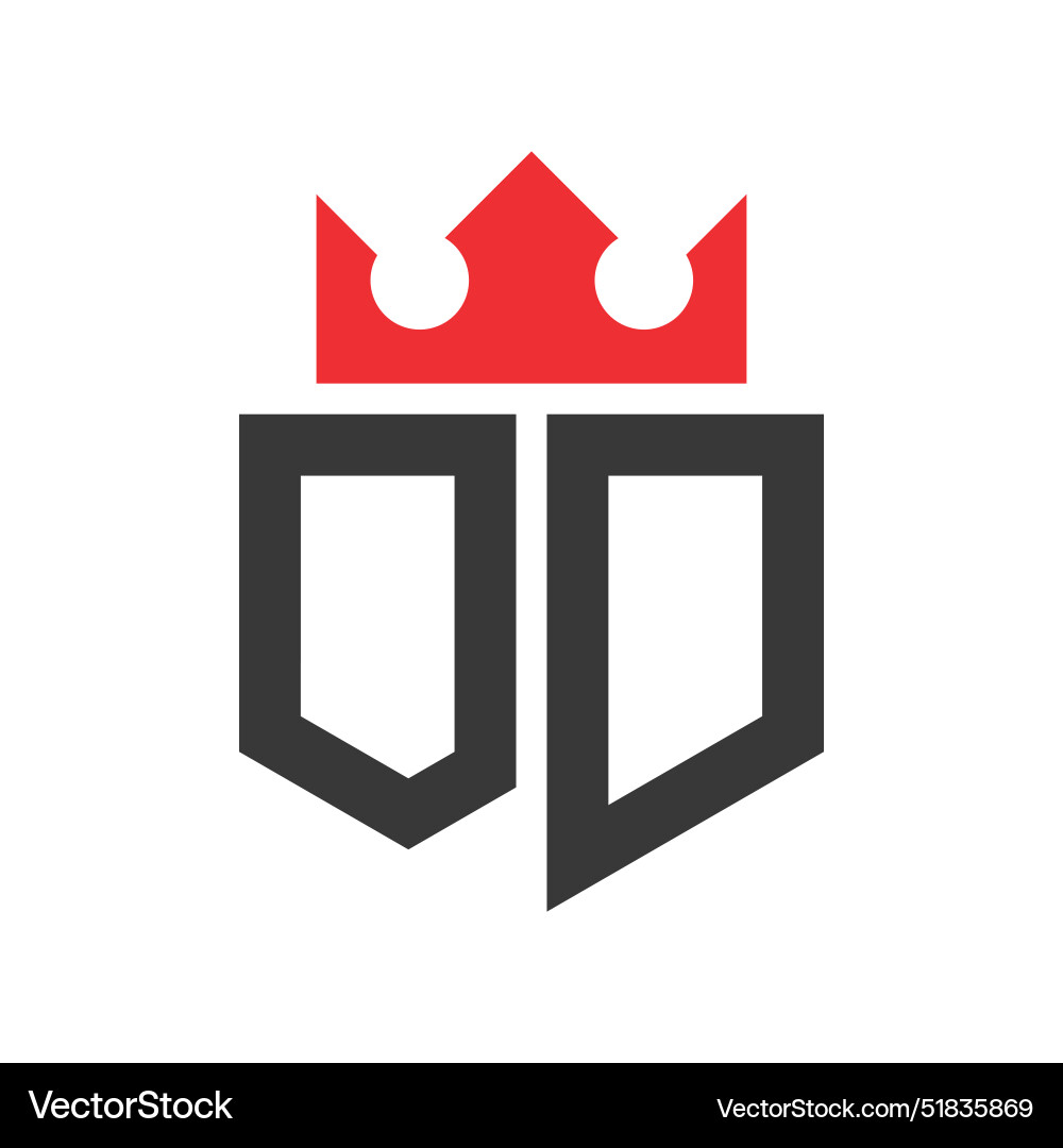 Letter od crown logo Royalty Free Vector Image