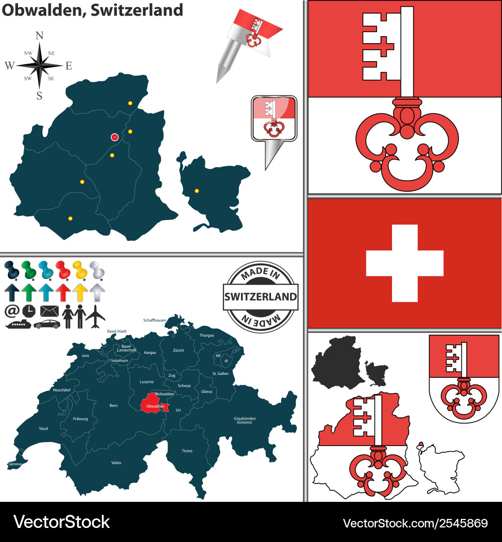 Landkarte von obwalden Lizenzfreies Vektorbild