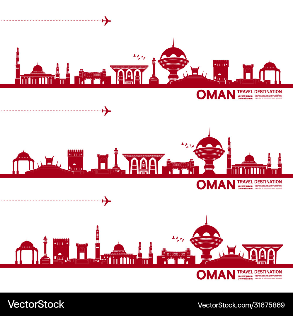 Oman travel destination Royalty Free Vector Image