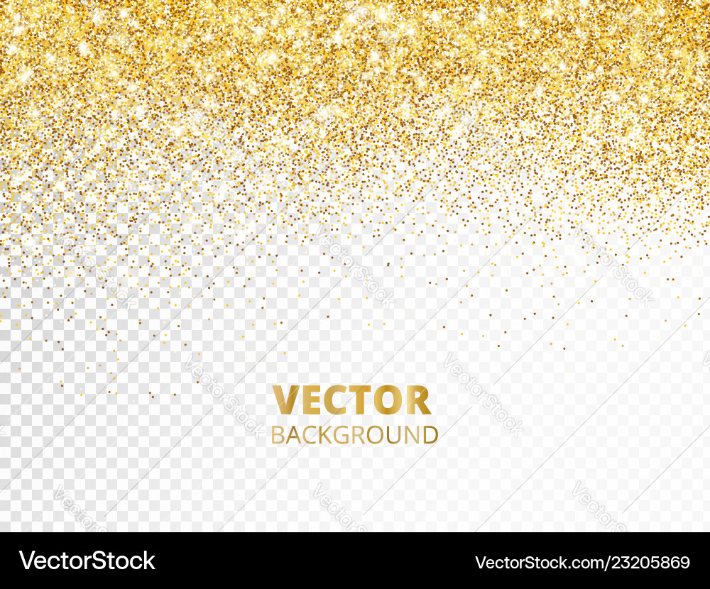 Sparkling glitter border frame falling golden Vector Image