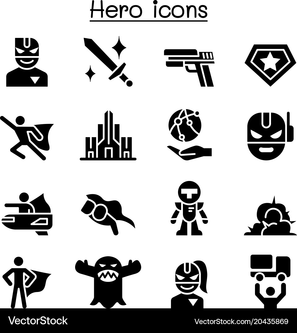 Super hero icon set Royalty Free Vector Image - VectorStock