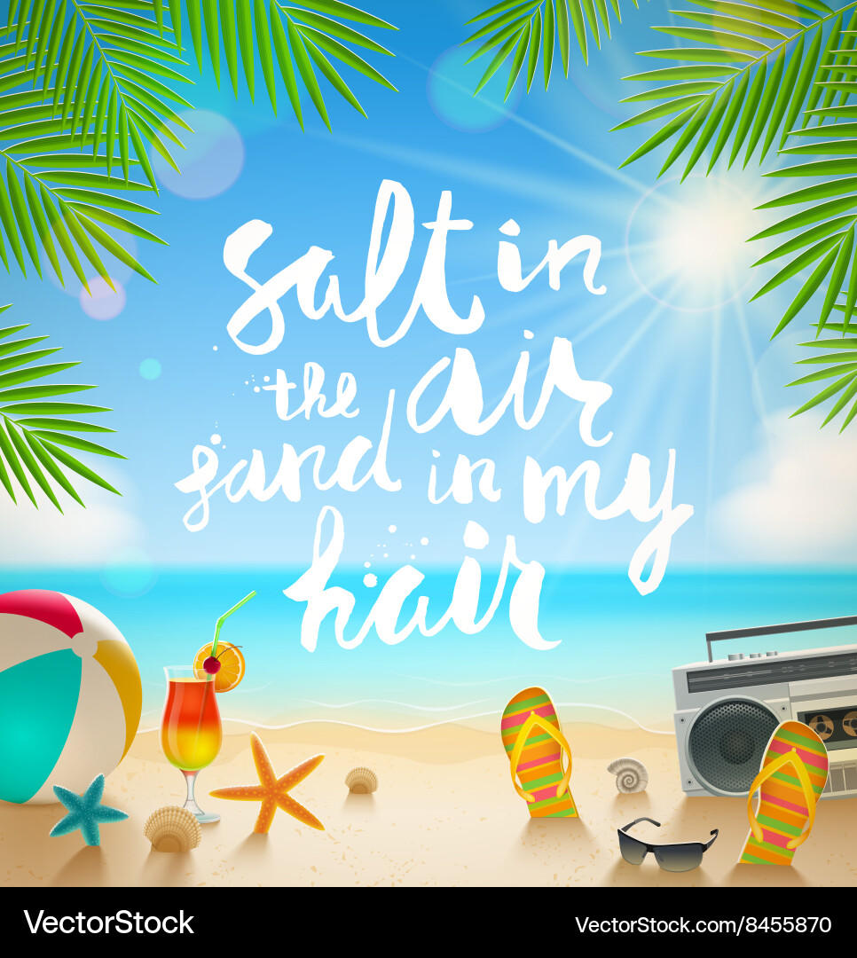 Beach Vibes: Sun, Sand & Sea Royalty Free Vector Image