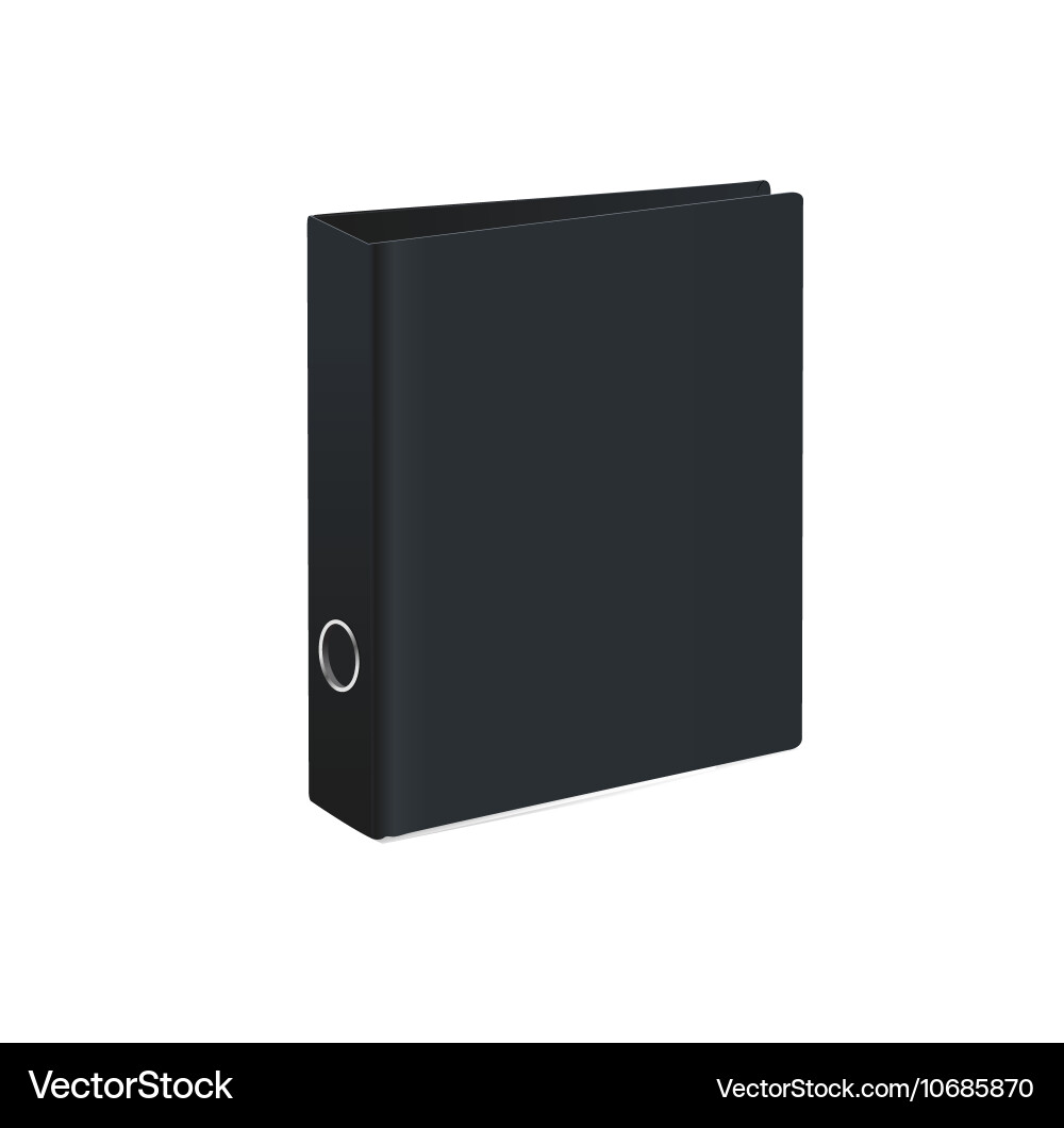 Blank closed office binder black cover isometric Vector Image