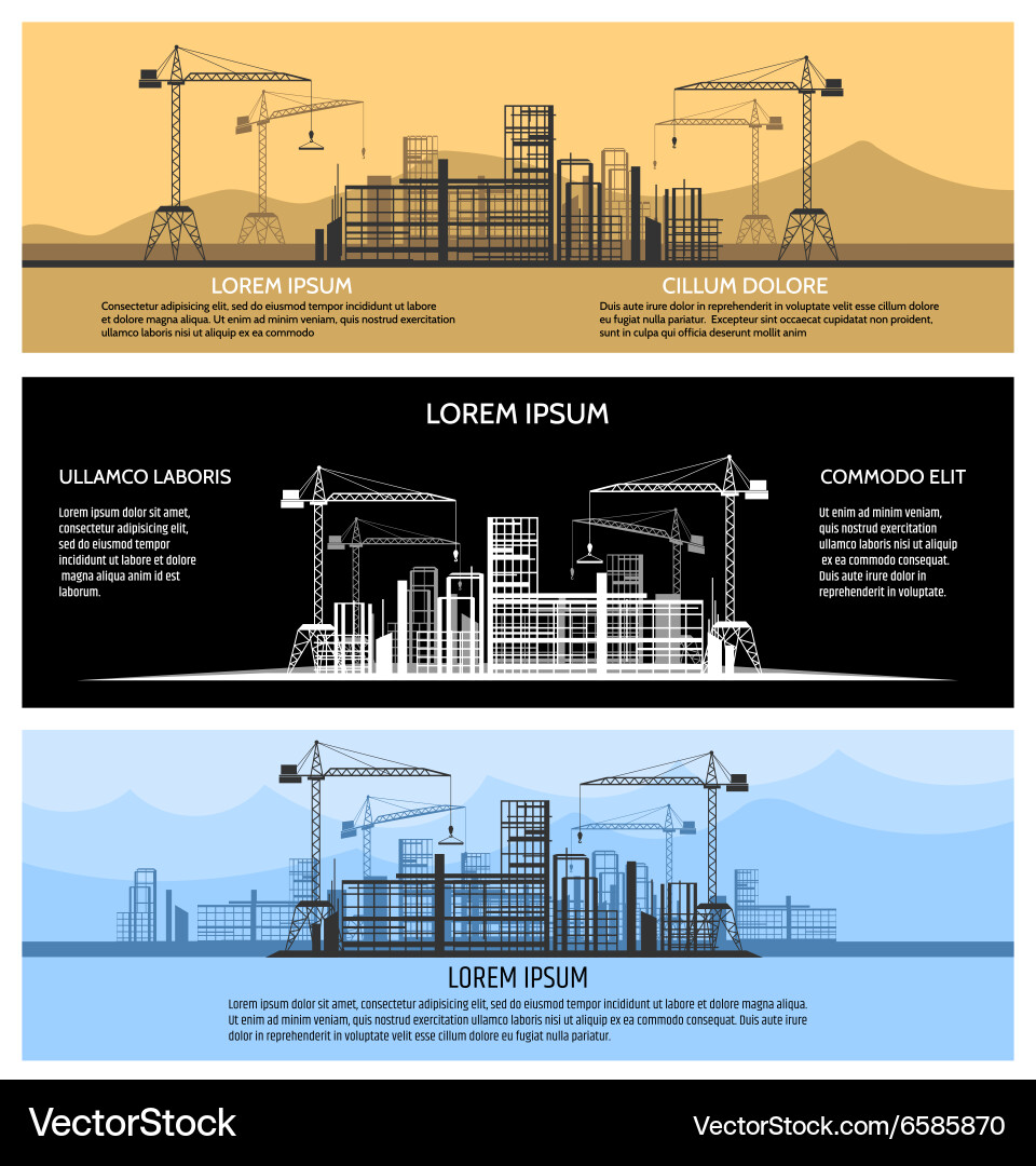 Construction building banners set Royalty Free Vector Image