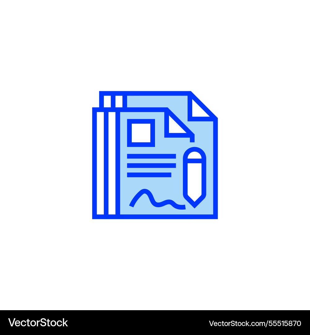 Contract document icon linear style sign Vector Image