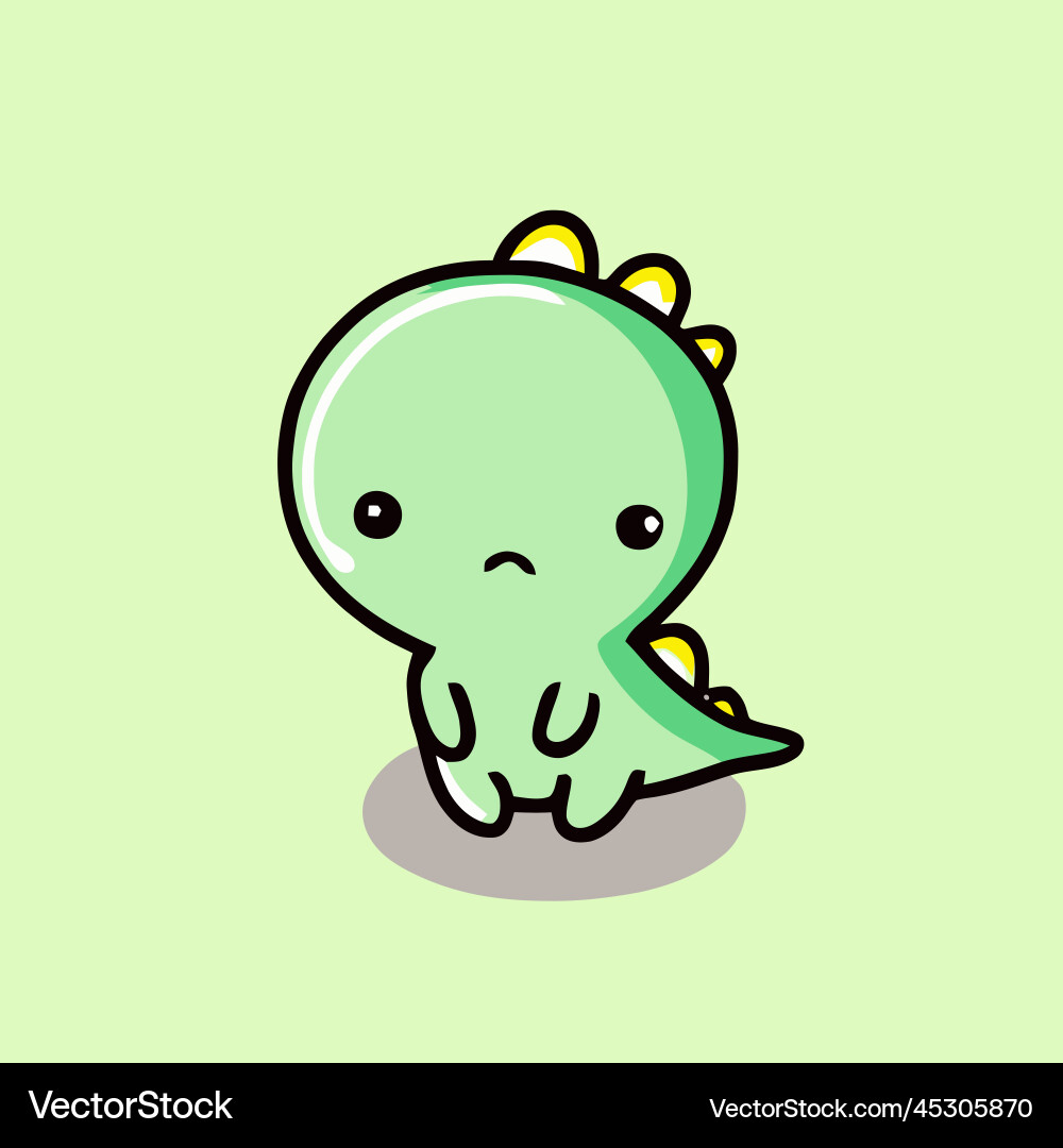 Cute Chibi Dinosaur 2 X 10cm Cute Green Dinosaur Vinyl Stickers Dino