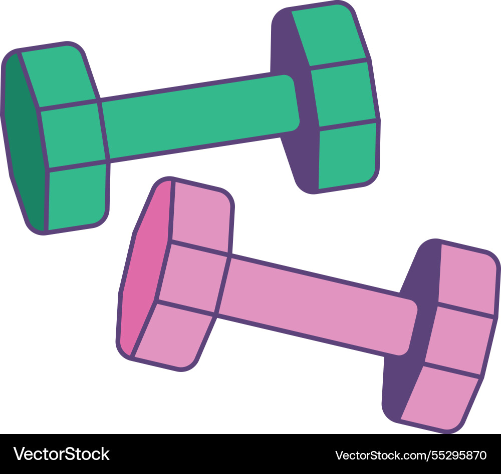 Dumbbells gym equipment Royalty Free Vector Image
