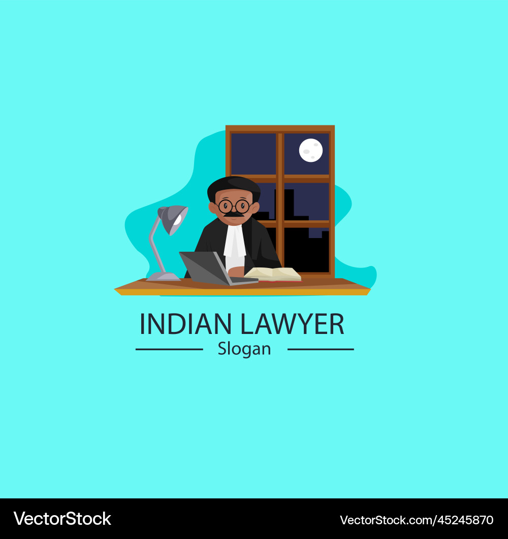 Indian lawyer mascot logo Royalty Free Vector Image