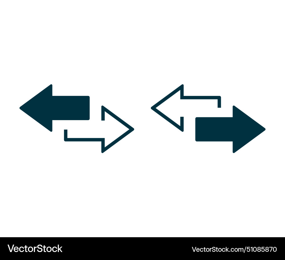 Left right arrows icon and transfer Royalty Free Vector