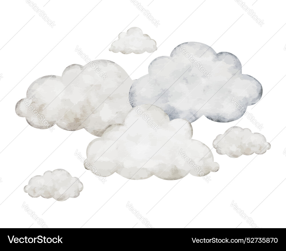 Pastel beige cartoon clouds on background Vector Image