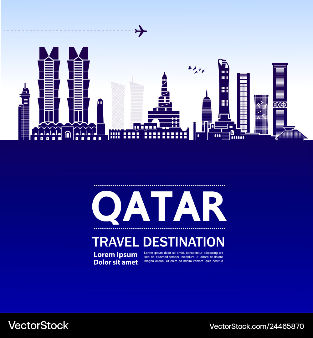 Qatar travel destination Royalty Free Vector Image