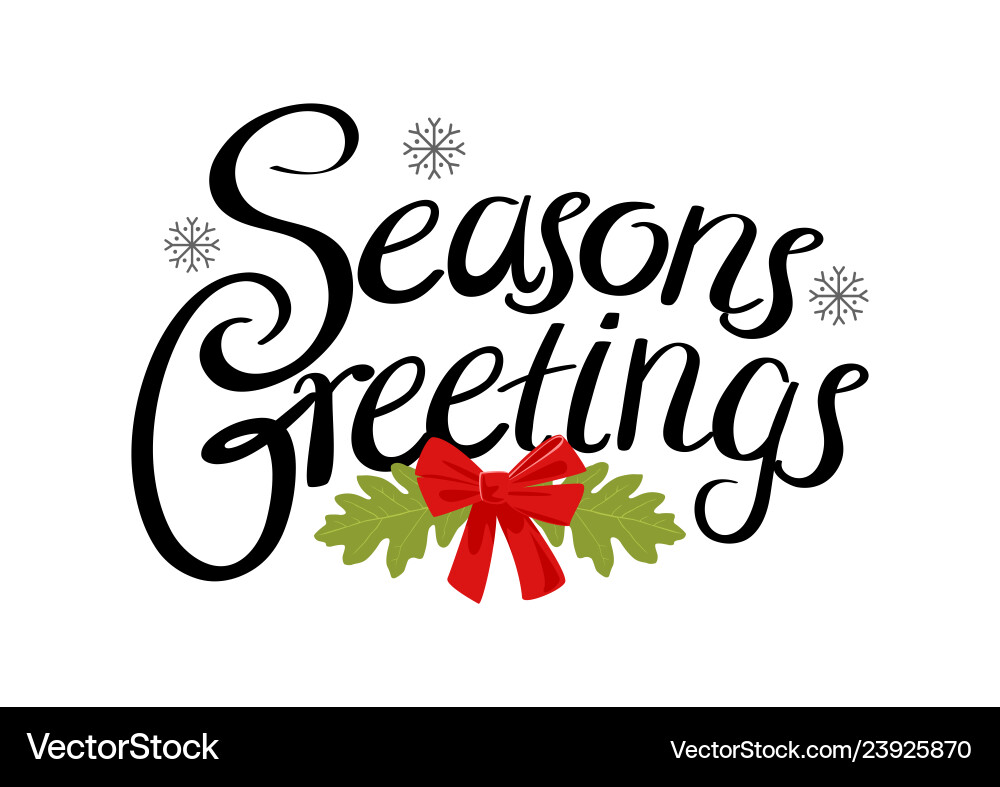 Seasons greetings text Royalty Free Vector Image