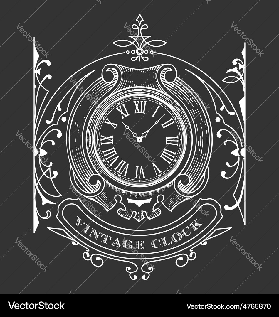 Vintage clock Royalty Free Vector Image - VectorStock